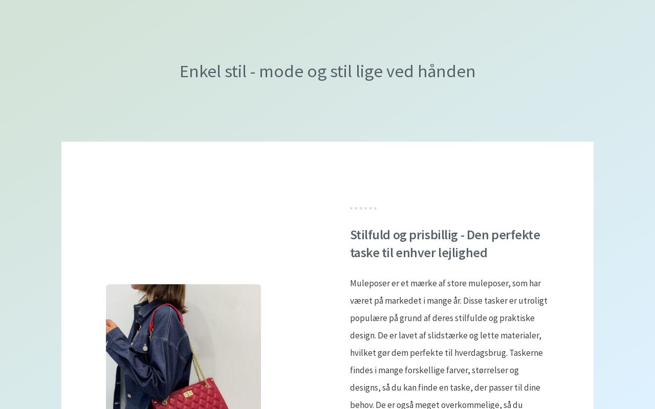 Enkel stil - mode og stil lige ved hånden